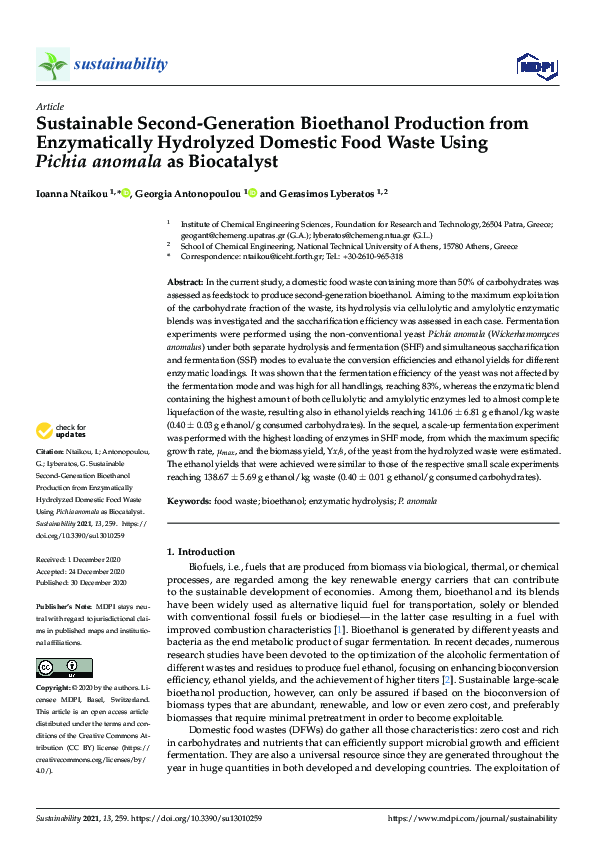 (PDF) Sustainable Second-Generation Bioethanol Production from ...