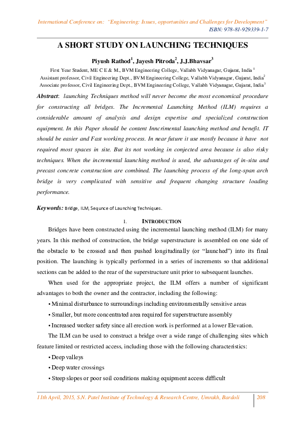 (PDF) A SHORT STUDY ON LAUNCHING TECHNIQUES