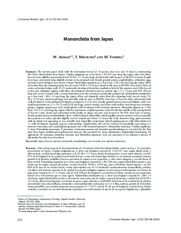 (PDF) Mononchida (Nematoda) from Japan