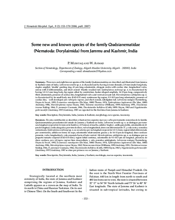 (PDF) Some new and known species of the family Qudsianematidae ...