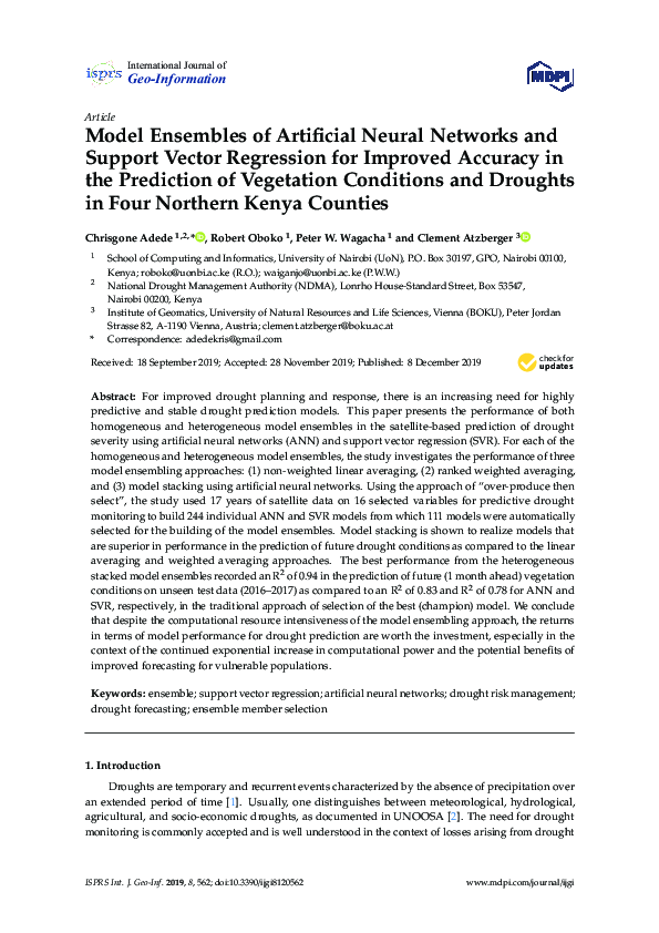 (PDF) Model Ensembles of Artificial Neural Networks and Support Vector Regression for Improved ...
