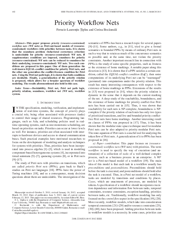 (PDF) Priority Workflow Nets