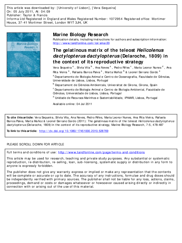 (PDF) The gelatinous matrix of the teleost Helicolenus dactylopterus ...