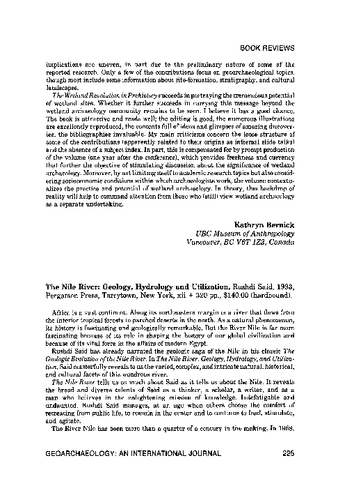 (PDF) The nile river: Geology, hydrology and utilization, Rushdi Said ...