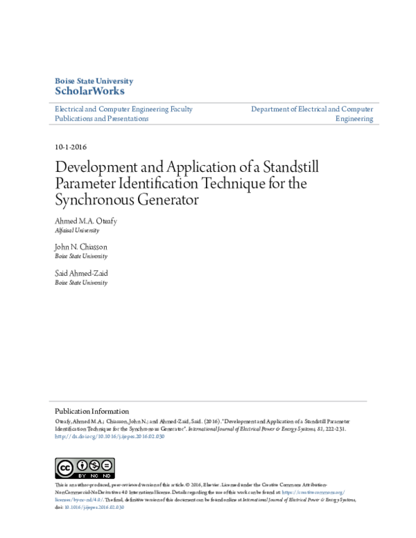 Pdf Development And Application Of A Standstill Parameter