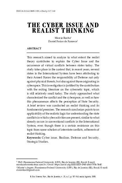 (PDF) THE CYBER ISSUE AND REALIST THINKING