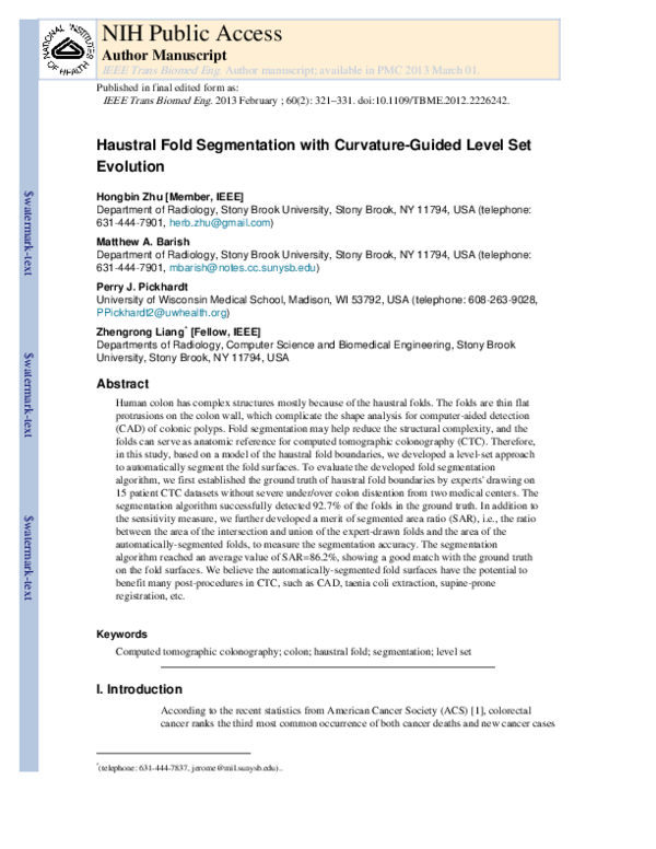 (PDF) Haustral Fold Segmentation With Curvature-Guided Level Set Evolution | Zhengrong Liang ...
