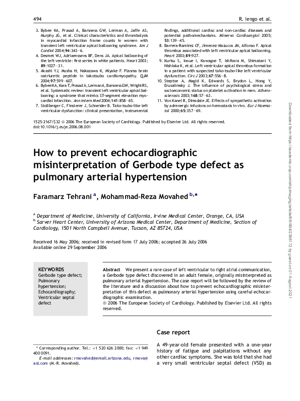 (PDF) How to prevent echocardiographic misinterpretation of Gerbode ...