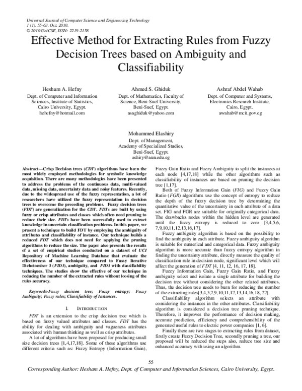 (PDF) Effective Method for Extracting Rules from Fuzzy Decision Trees based on Ambiguity and ...