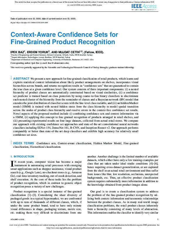 (PDF) Context-Aware Confidence Sets for Fine-Grained Product Recognition