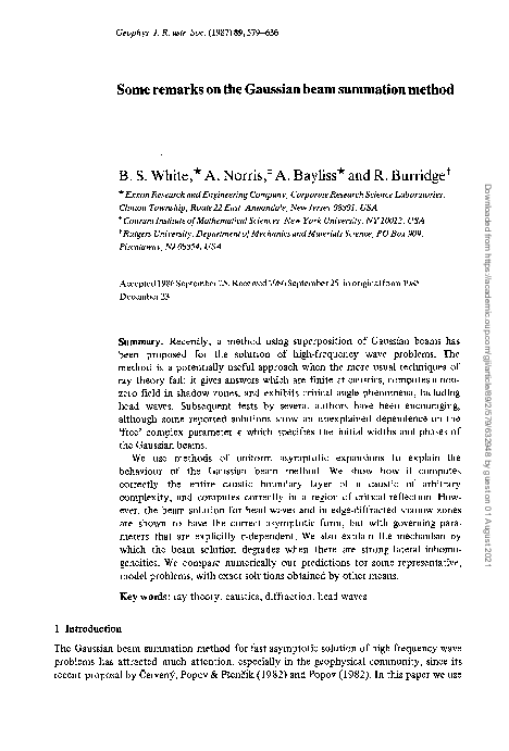 (PDF) Gaussian Beam Summation Method Explained