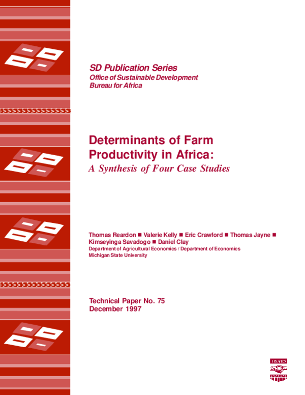 (PDF) Determinants of Farm Productivity in Africa (PDF) Determinants of Farm Productivity in Africa
