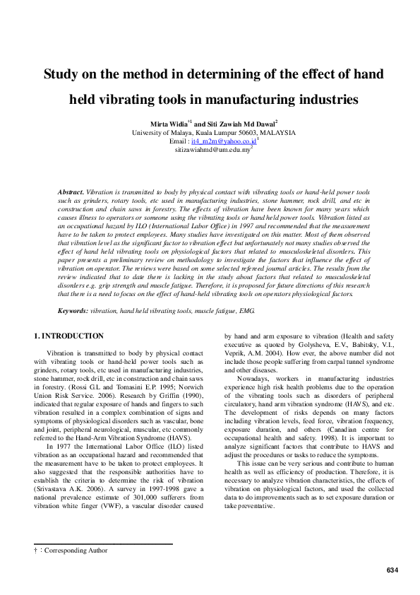 (PDF) Study on the method in determining of the effect of hand held ...