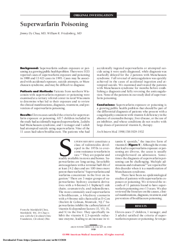 (PDF) Superwarfarin Poisoning