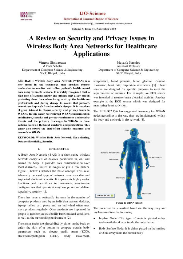 (PDF) A Review on Security and Privacy Issues in Wireless Body Area ...