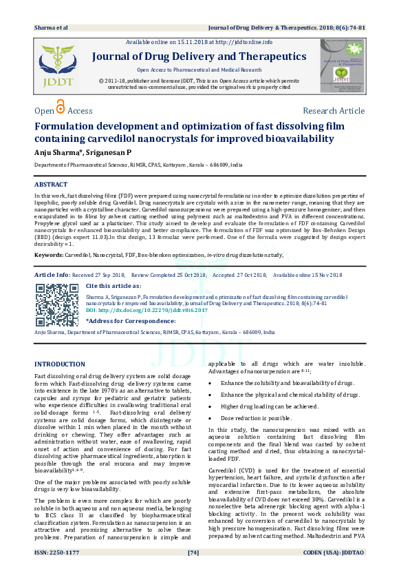 (PDF) Formulation Development and Optimization of Floating Microballoons for Oral Delivery of ...
