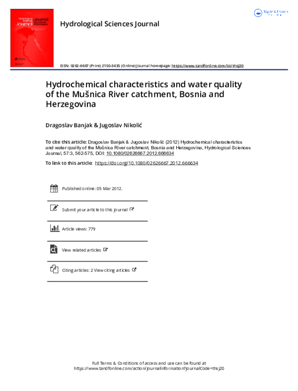 (PDF) Hydrochemical characteristics and water quality assessment of surface water and ...