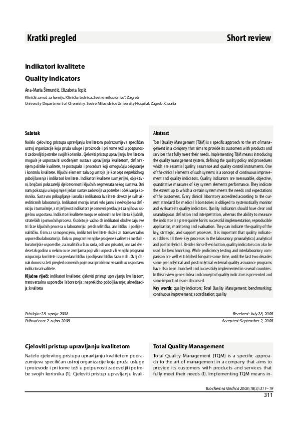 (PDF) Quality indicators