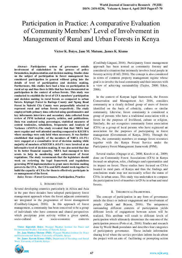 (PDF) Participation in Practice: A comparative Evaluation of Community ...