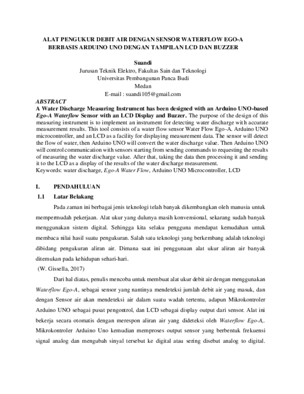 (PDF) ALAT PENGUKUR DEBIT AIR DENGAN SENSOR WATERFLOW EGO-A BERBASIS ...