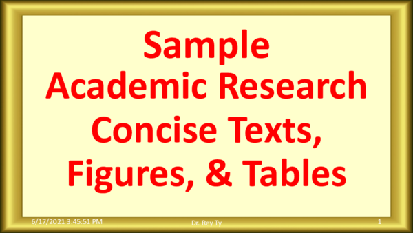 (PPT) 2021. Sample Figures and Tables in Academic Research for Academic ...