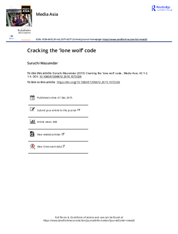 (PDF) Cracking the ‘lone wolf’ code
