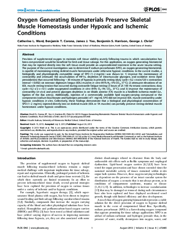 (PDF) Oxygen Generating Biomaterials Preserve Skeletal Muscle ...