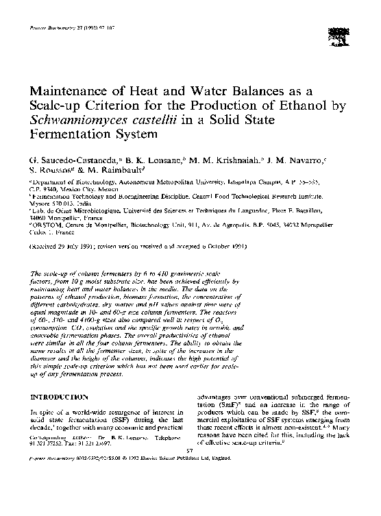 (PDF) Maintenance of heat and water balances as a scale-up criterion ...