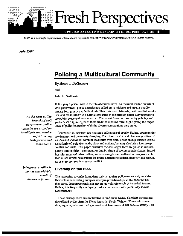 (PDF) Policing a multicultural community