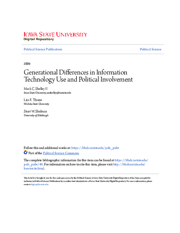 (PDF) Generational Differences in Information Technology Use and ...