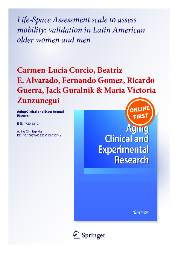 (PDF) Life-Space Assessment scale to assess mobility: validation in ...