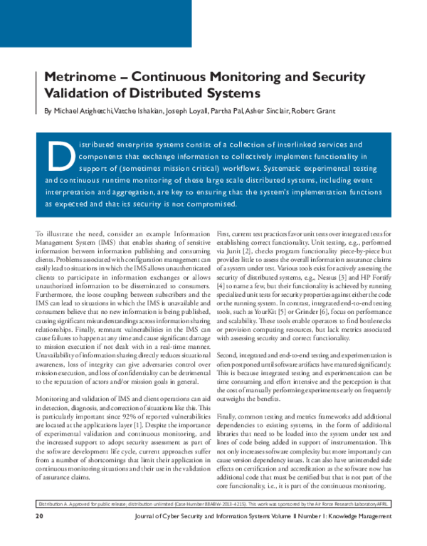 (PDF) Metrinome - Continuous Monitoring and Security Validation of ... (PDF) Metrinome - Continuous Monitoring and Security Validation of ...