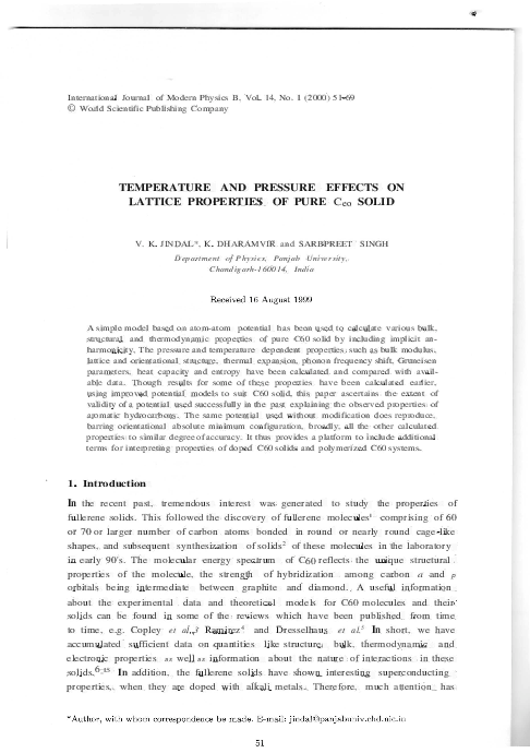 (PDF) Modeling Bulk Properties of Solid C60