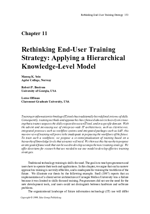 (PDF) Rethinking End-User Training Strategy