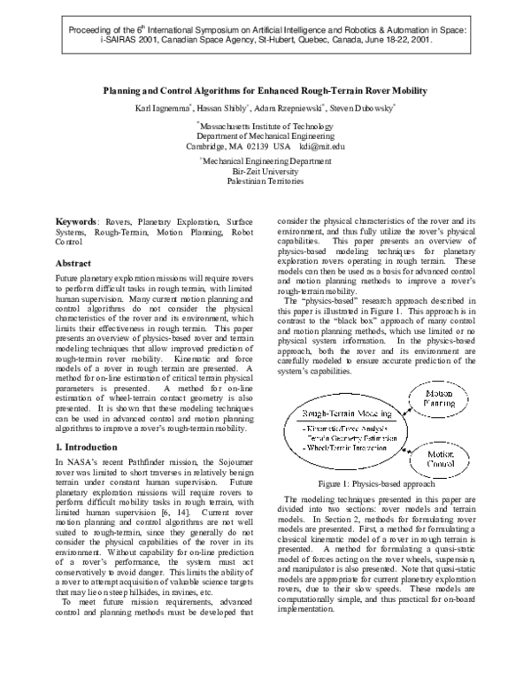 (PDF) Planning and control algorithms for enhanced rough-terrain rover ...