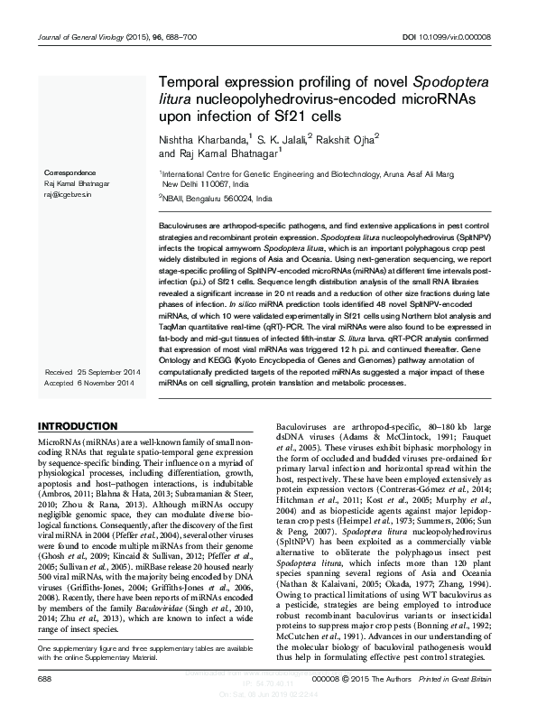 (PDF) Temporal expression profiling of novel Spodoptera litura ...