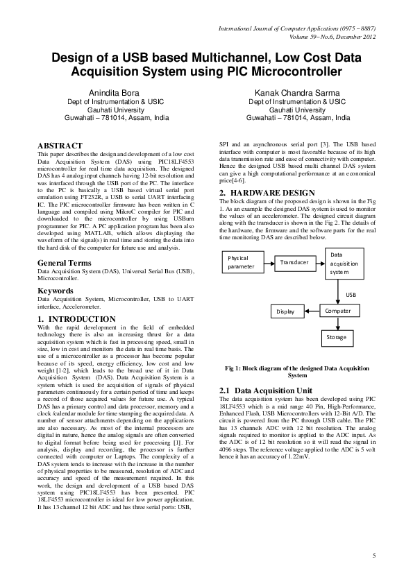 (PDF) Design of a USB based multichannel, Low Cost Data Acquisition ...