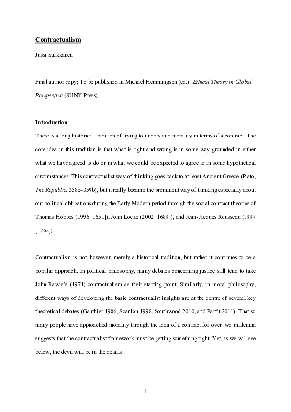 (PDF) Contractualism