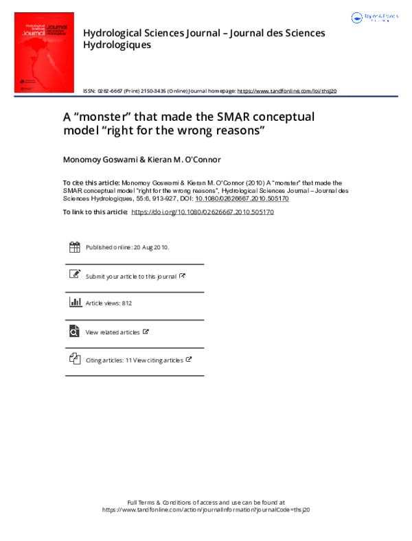 (PDF) A “monster” that made the SMAR conceptual model “right for the ...