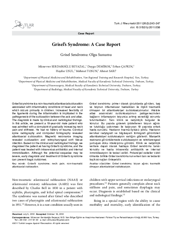 (PDF) Grisel’s Syndrome: A Case Report
