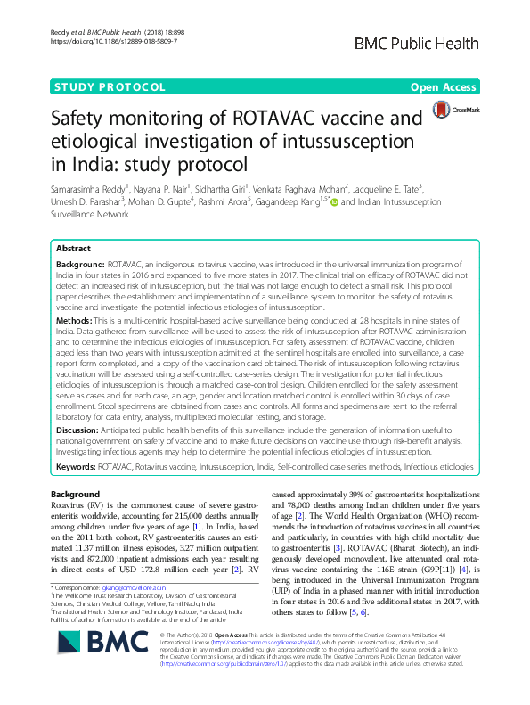 (PDF) Safety monitoring of ROTAVAC vaccine and etiological ...