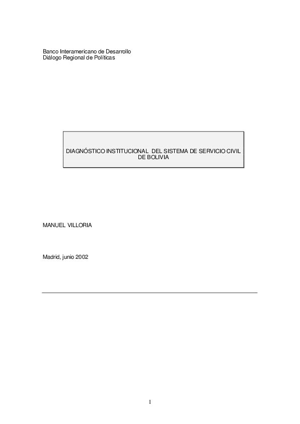 (PDF) Diagn? stico Institucional del Sistema de Servicio Civil de Bolivia