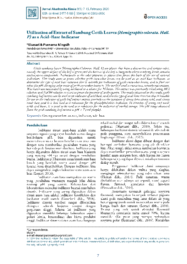 (PDF) Utilization of Extract of Sambang Getih Leaves (Hemigraphis ...
