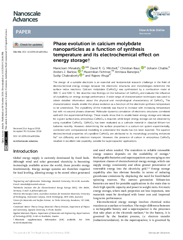(PDF) Phase evolution in calcium molybdate nanoparticles as a function ...