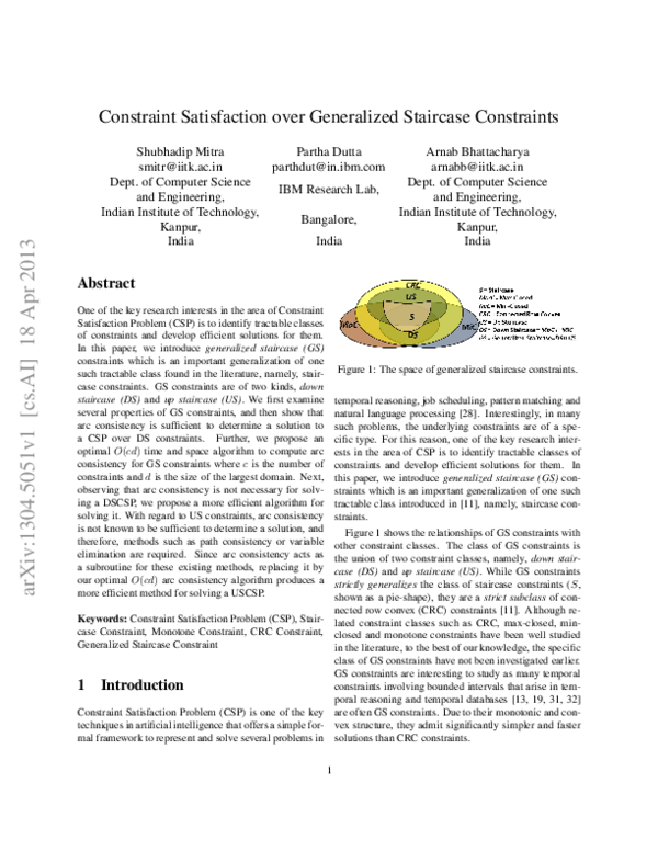 (PDF) Constraint Satisfaction over Generalized Staircase Constraints