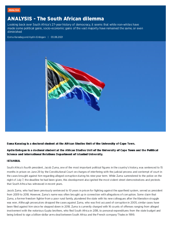 (PDF) ANALYSIS -The South African dilemma