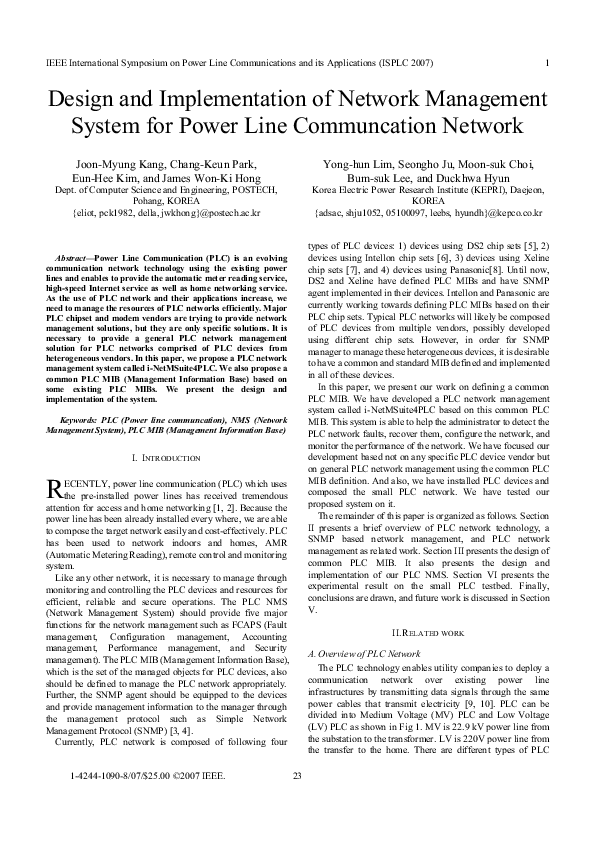 (PDF) Design and Implementation of Network Management System for Power ...