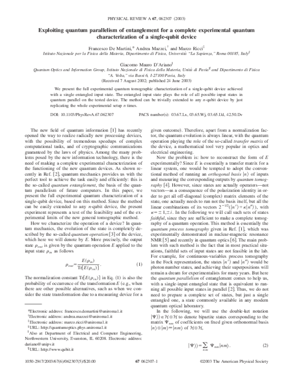(PDF) Exploiting quantum parallelism of entanglement for a complete experimental quantum ...