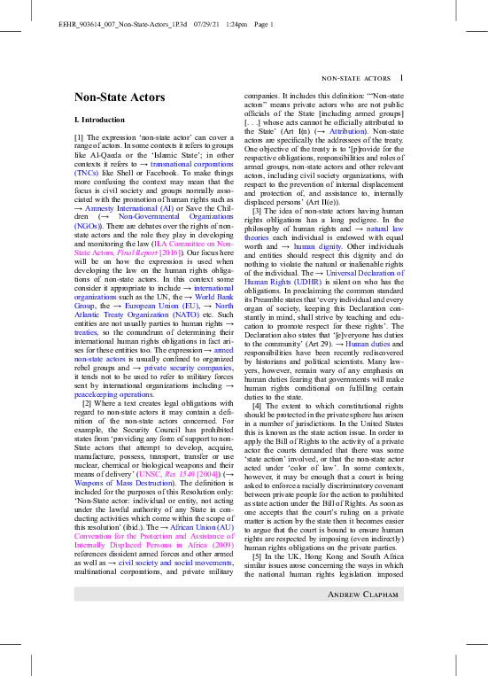 (PDF) Non-State Actors