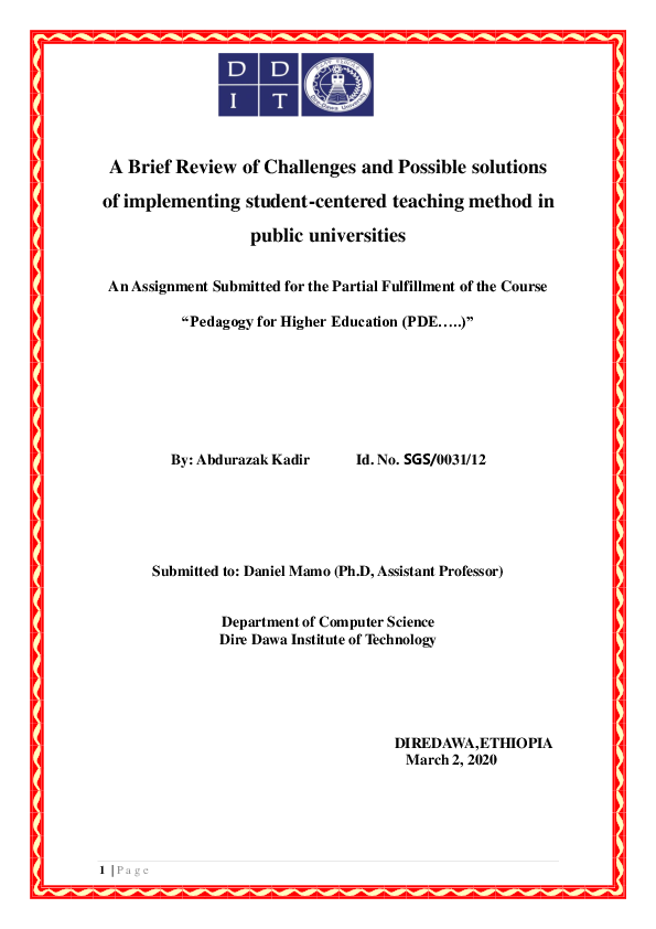 (PDF) A Brief Review of Challenges and Possible solutions of ...